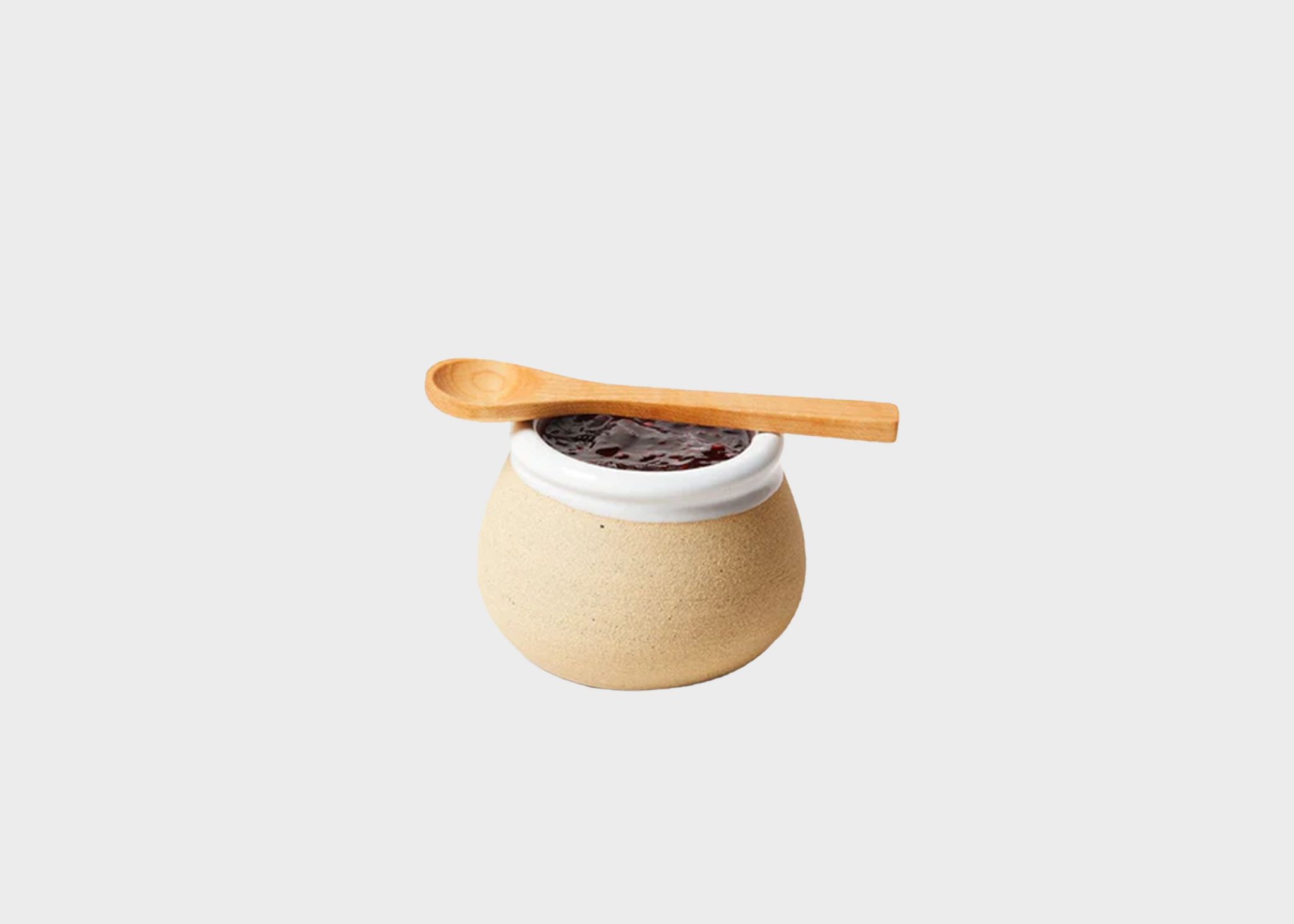 Ceramic Jam Pot & Spoon – Woodland Mod